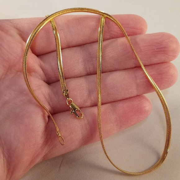 Jewelry | 18k Yellow Gold Filled Snake Rope Chain Slim Smooth Necklace ...